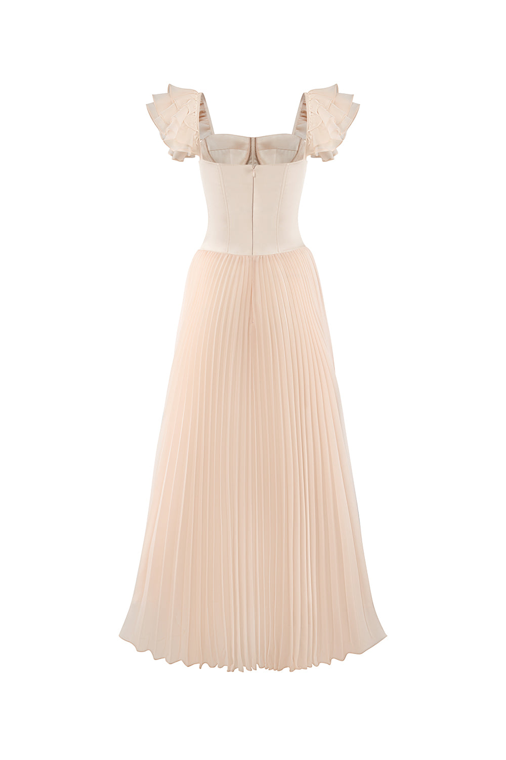 Women's Héliara A-line Flutter Sleeved Organza Satin Maxi Dress S/M/L ...