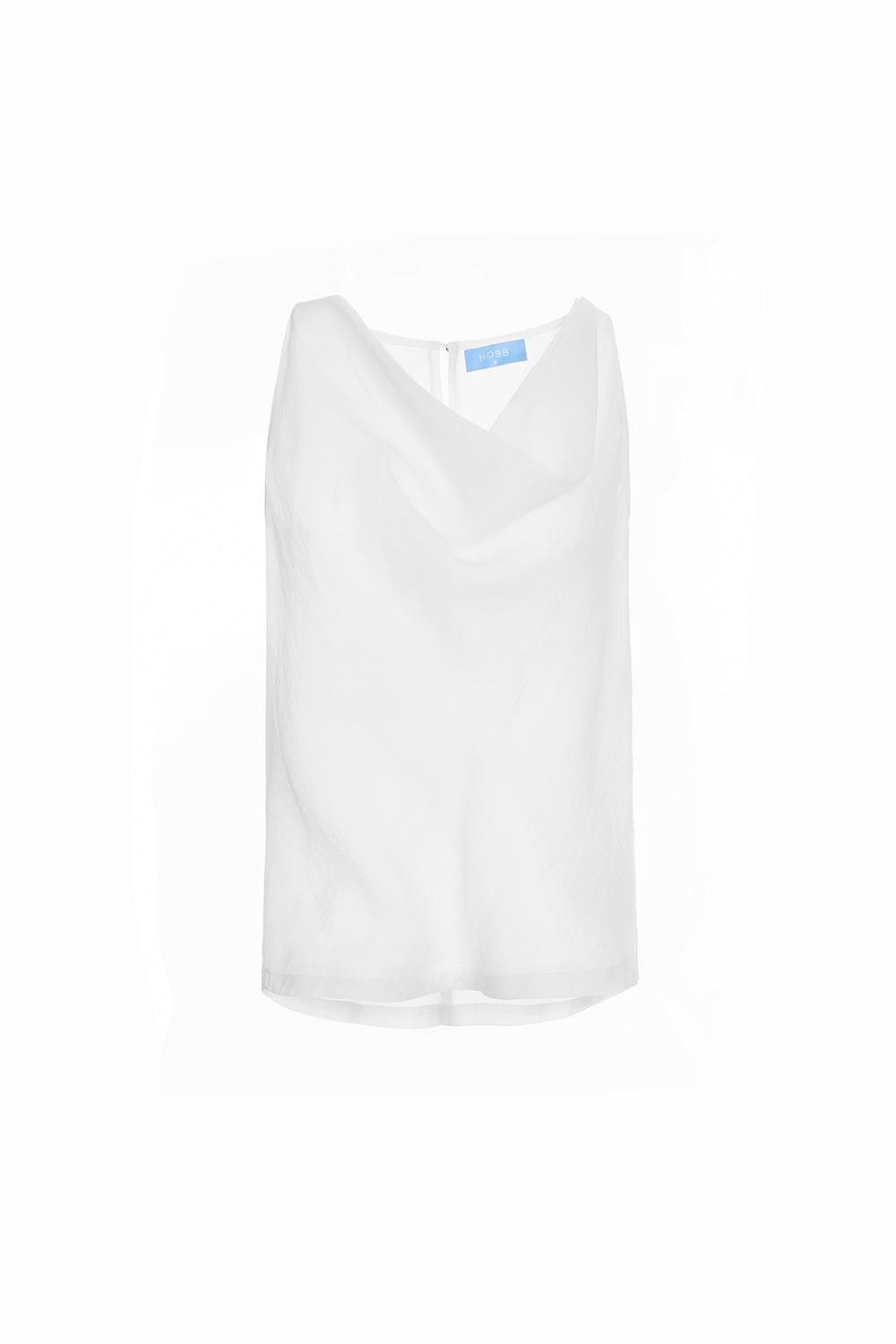 Women's Amabel Straight Cowl Neck Silk Crepe Top S/M/L/Customize White ...