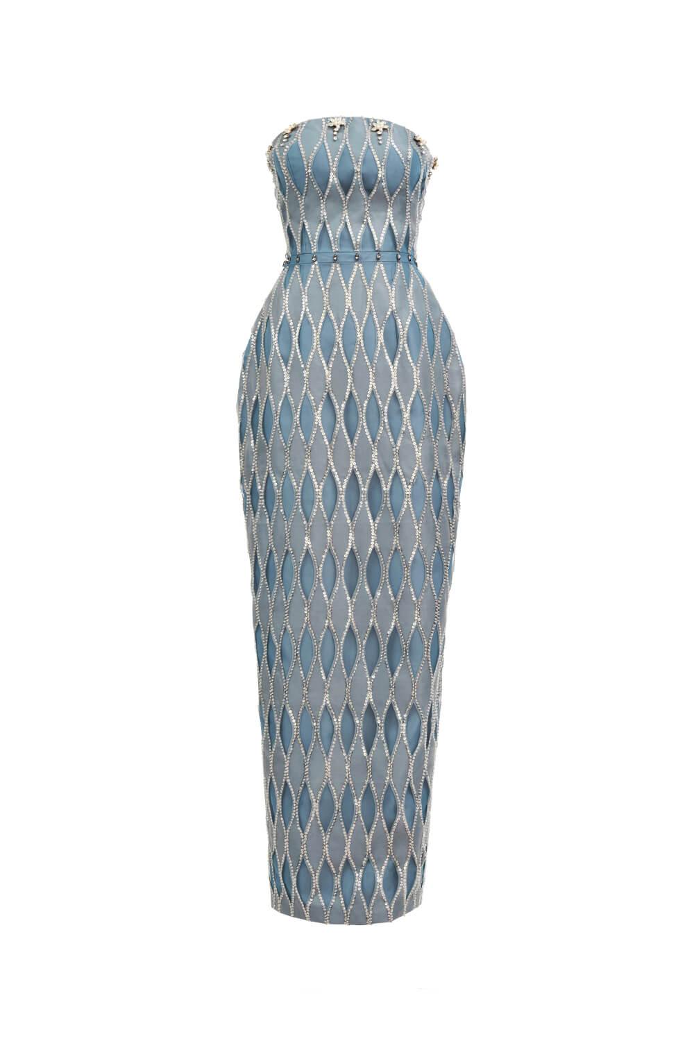 Women's Zaniyah Pegged Straight Across Neck Polyester Maxi Dress XXS/XS ...