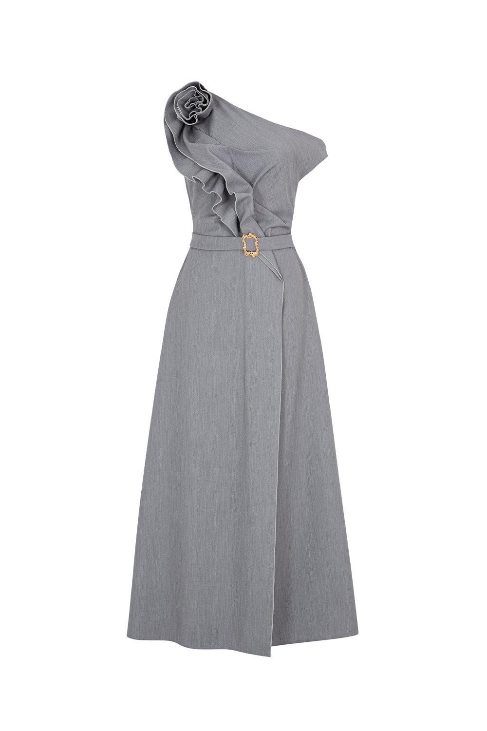 Women's Anastasia A-line Diagonal Neck Chino Ankle Length Dress S/M/L ...
