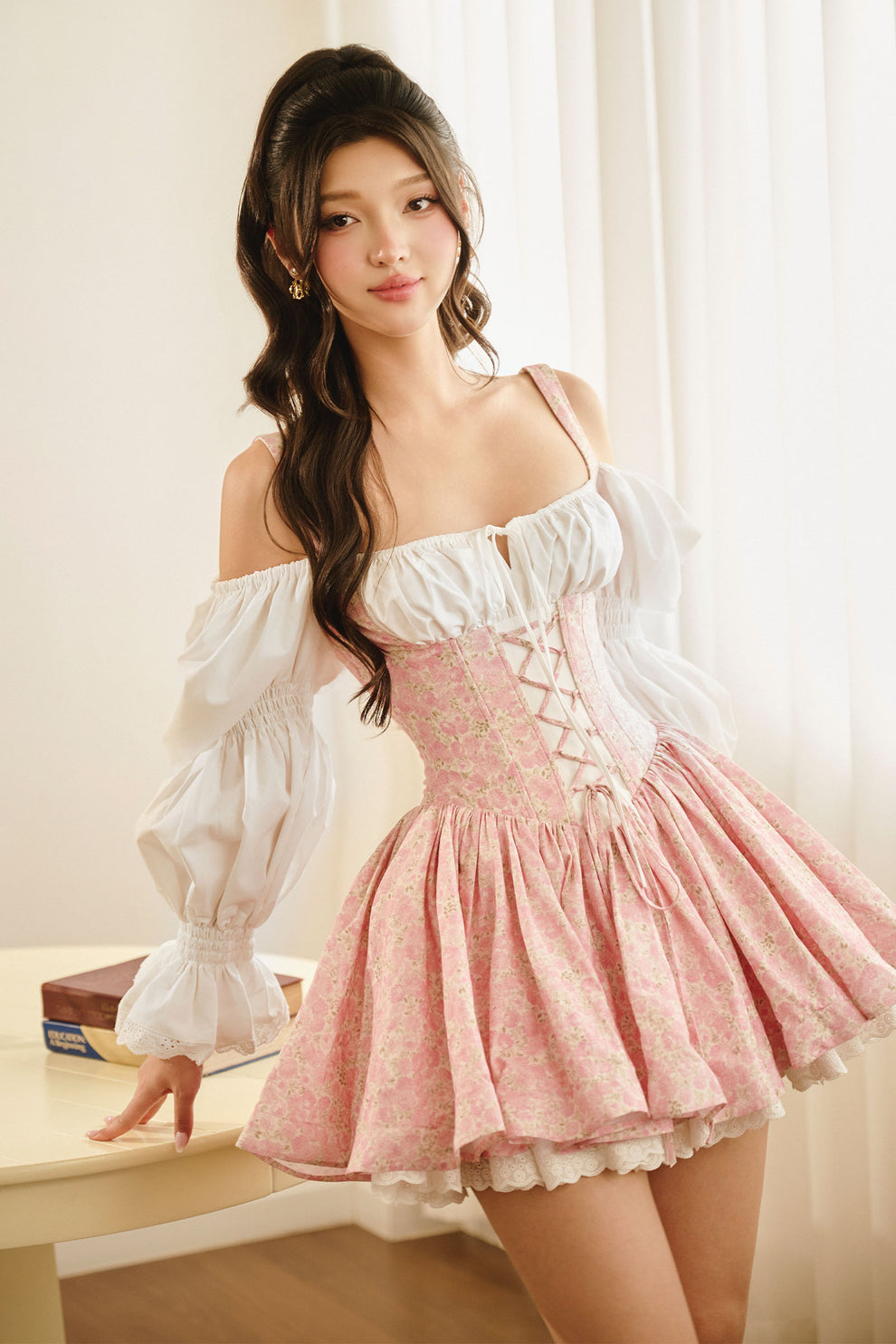 Women's Dream A Little Cold Shoulder Sleeve Mini Dress Rose Pink XS/S/M ...