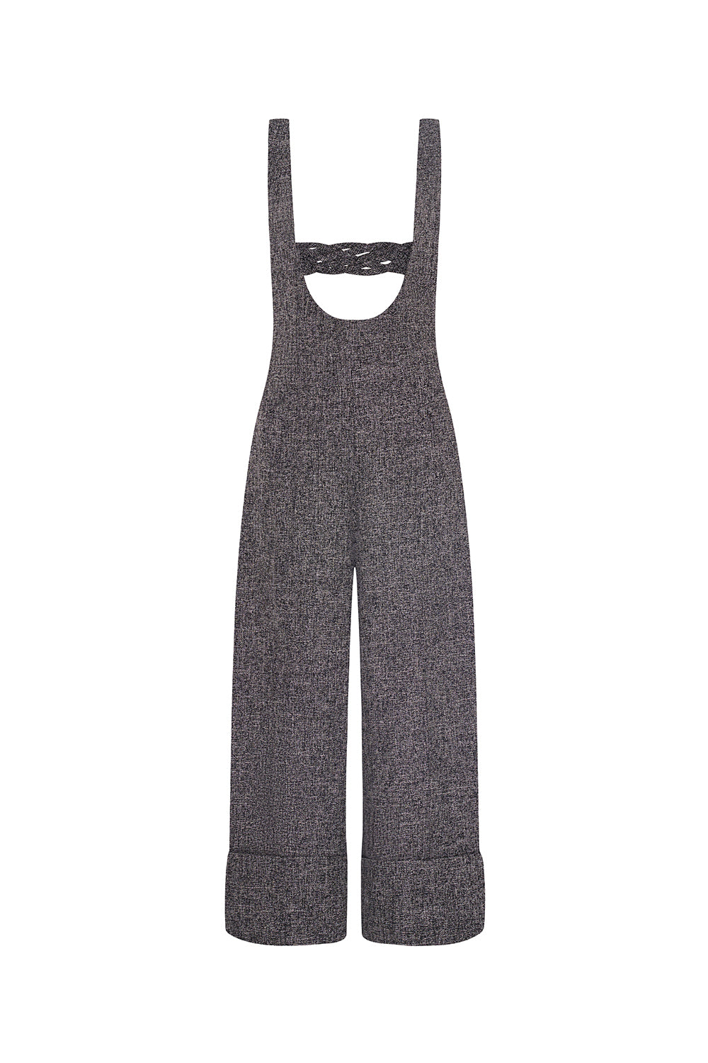 Women's Raegan Straight Scoop Neck Tweed Midi Jumpsuit Freesize Dark ...