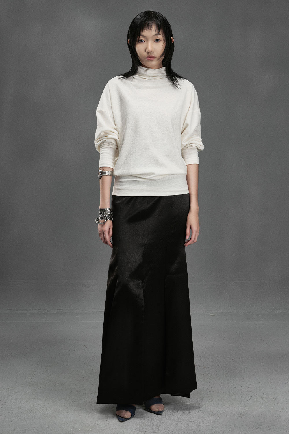 Women's Octopus A-line Back Slit Silk Maxi Skirt XS/S/M/L/Customize ...