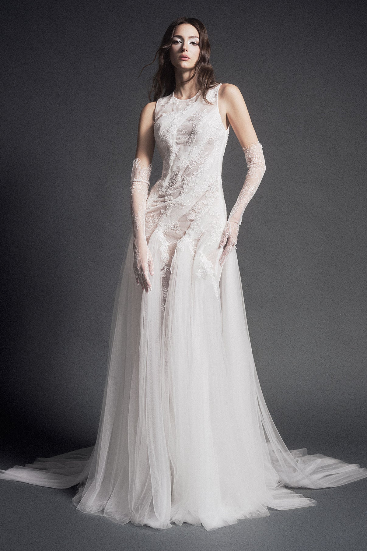 Women's Amour Embroidery Gloves White MEAN BLVD