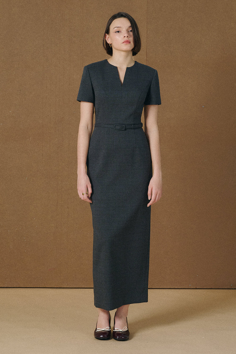 Women's Charles Sheath Maxi Dress Charcoal Gray S/M/L/Customize MEAN BLVD