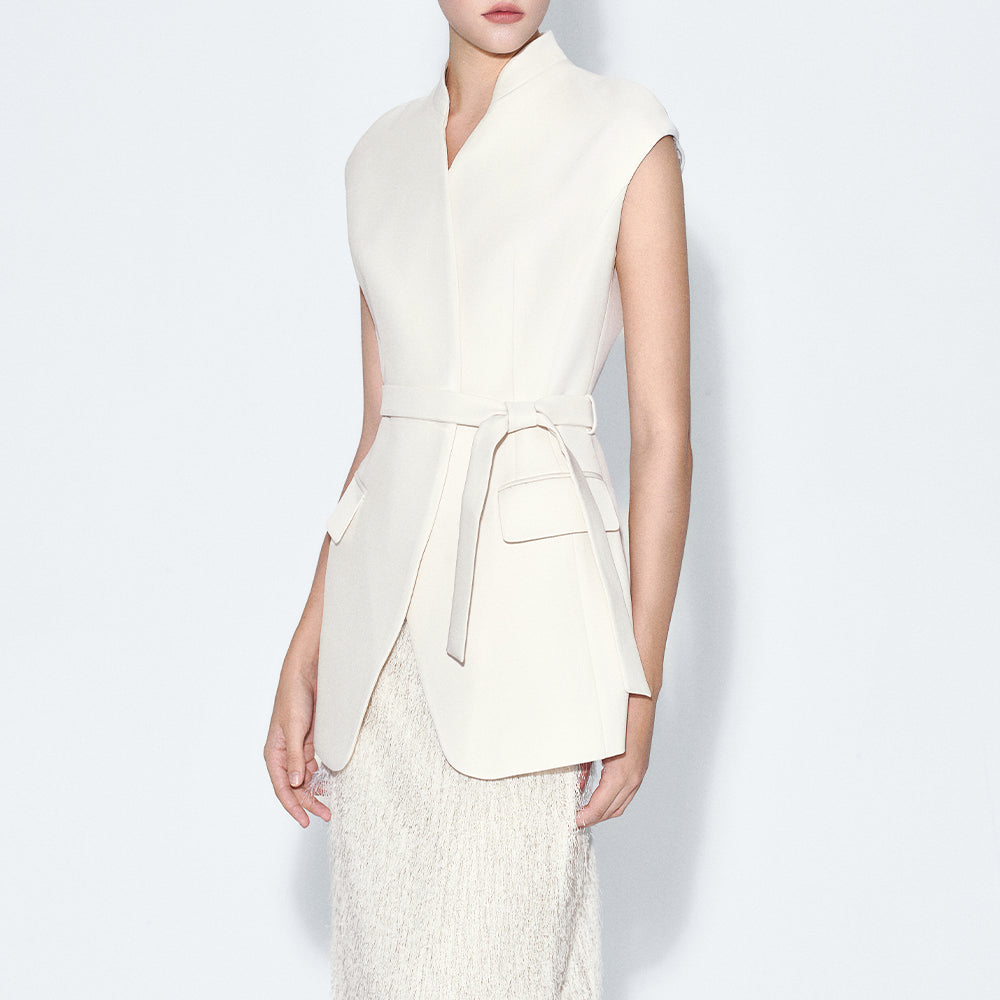 Women's Daphne Mandarin Blazer S/M/L/XL/Customize White MEAN BLVD