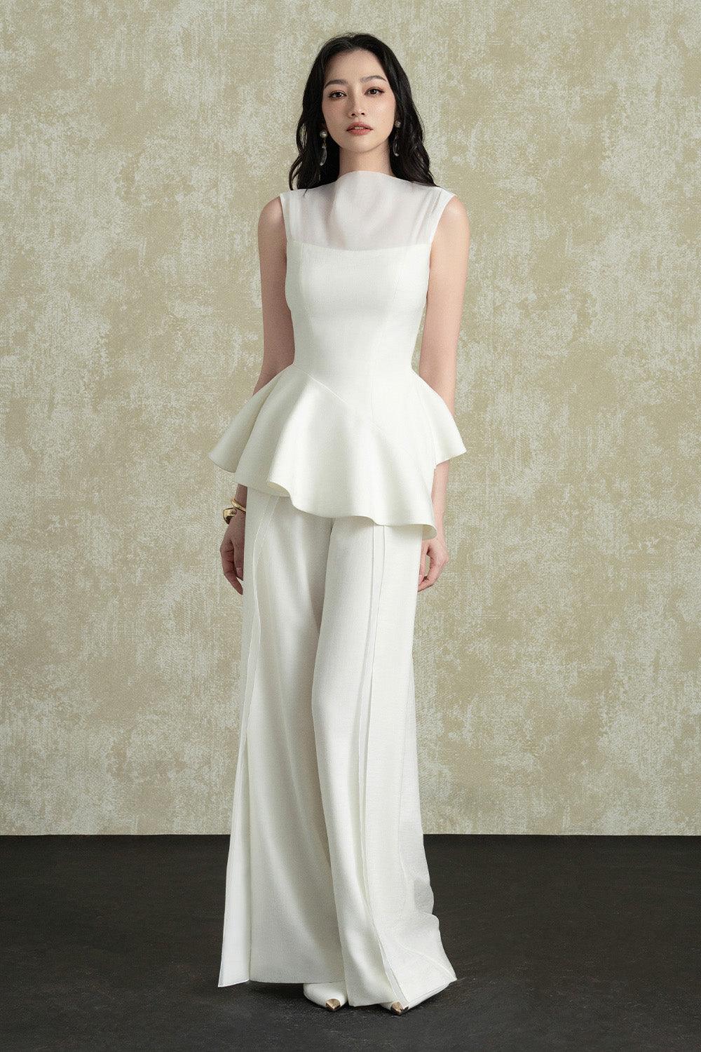 Women's Noren Straight Wide Leg Stretch Twill Floor Length Pants XS/S/M ...