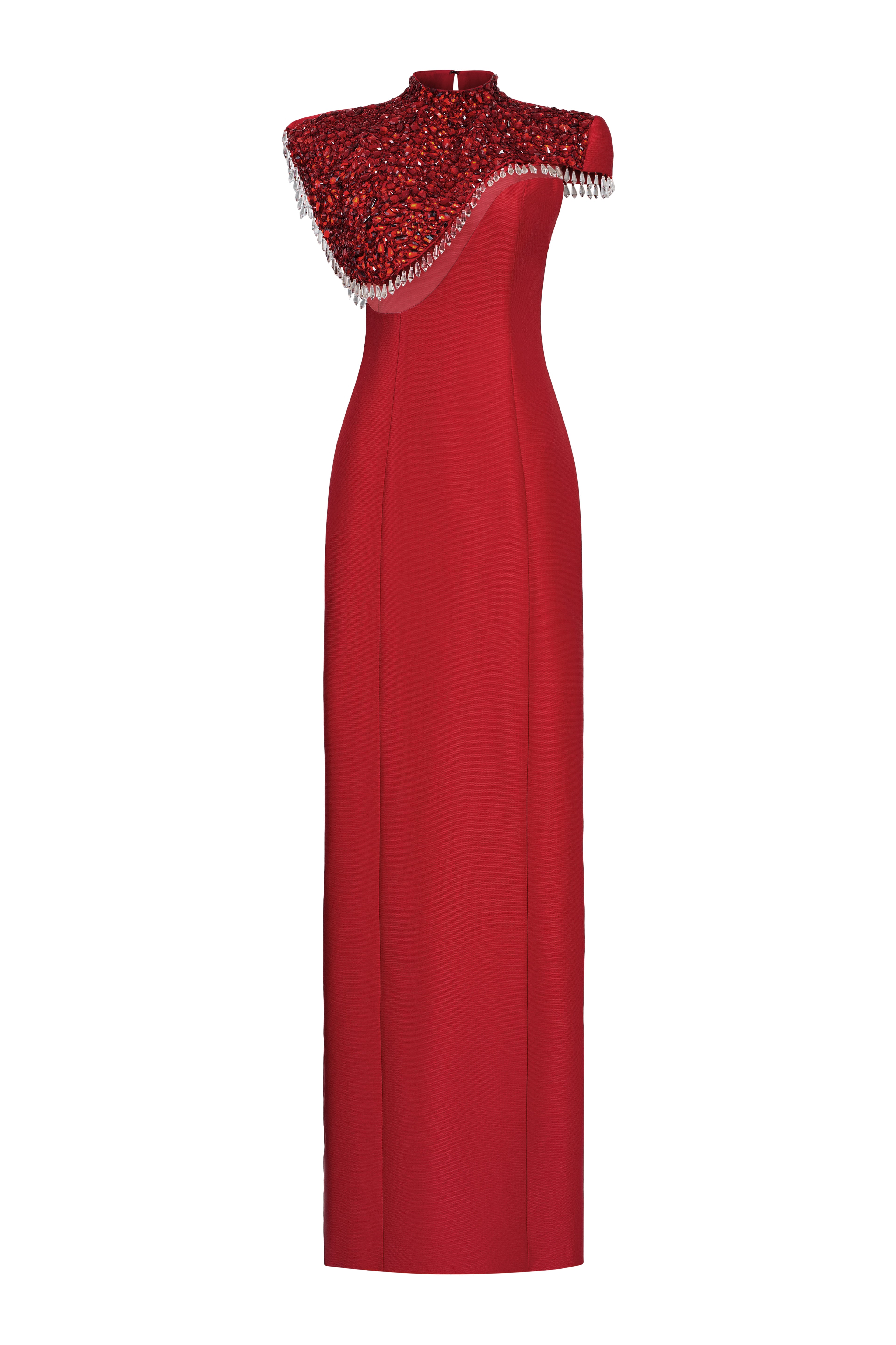 Women's Revelry Sheath Cape Shoulder Taffeta Floor Length Dress S/M/L ...