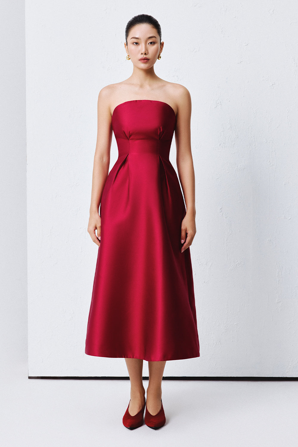 Women's Roux A-line Midi Dress Red XS/S/M/L/XL MEAN BLVD