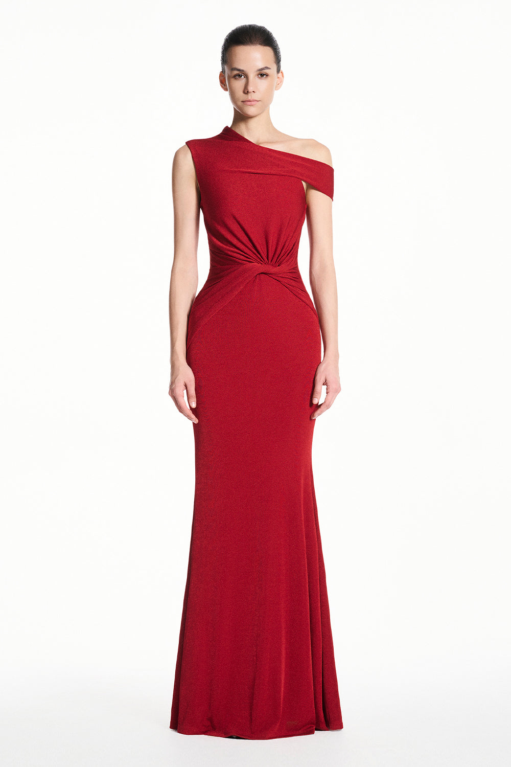 Women's Taren Asymmetric Neck Gathering Maxi Dress S/M/L/XL/Customize ...