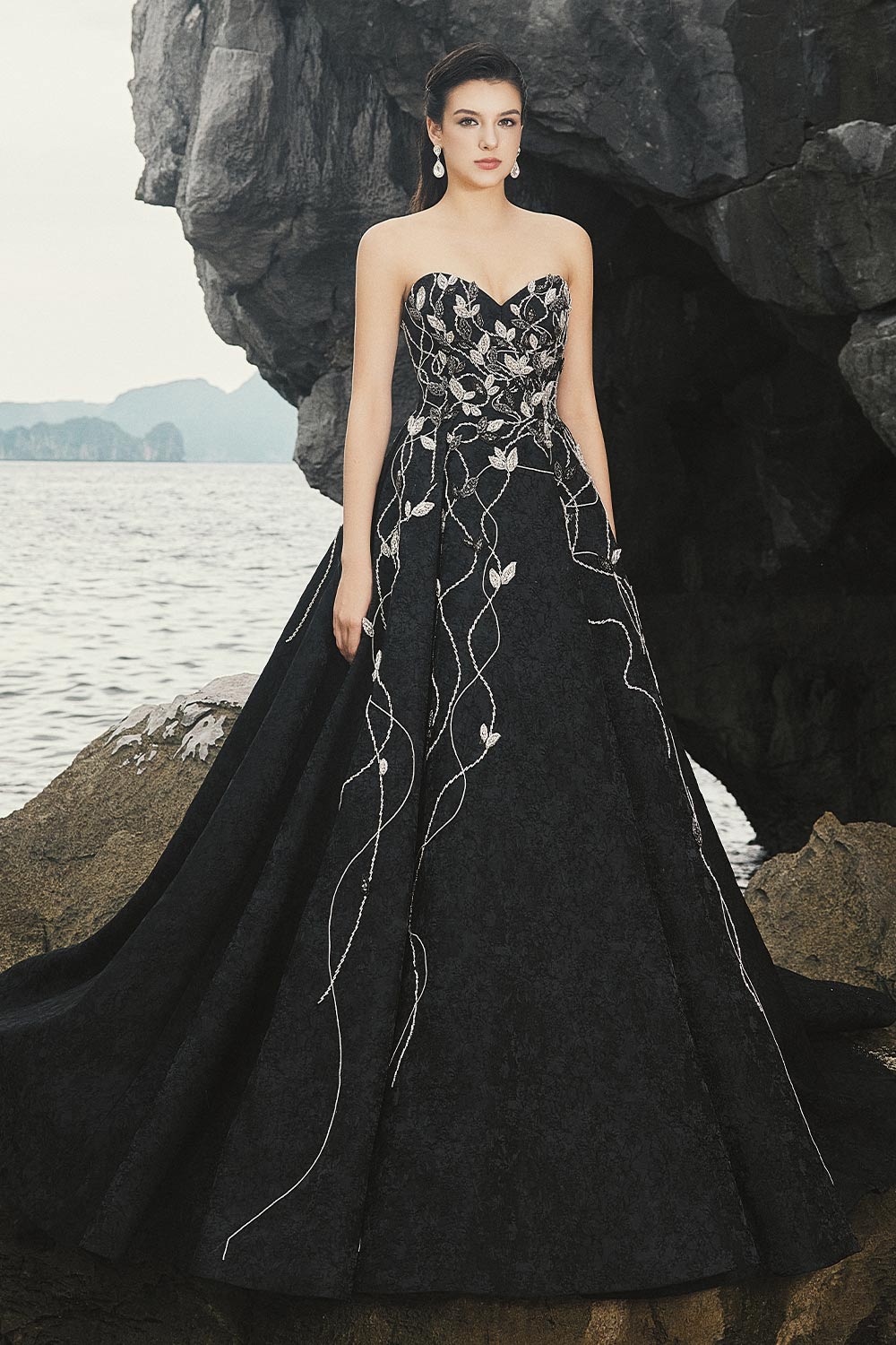 Women's Kaylee Ball Gown Sweetheart Neck Brocade Extra Long Length ...