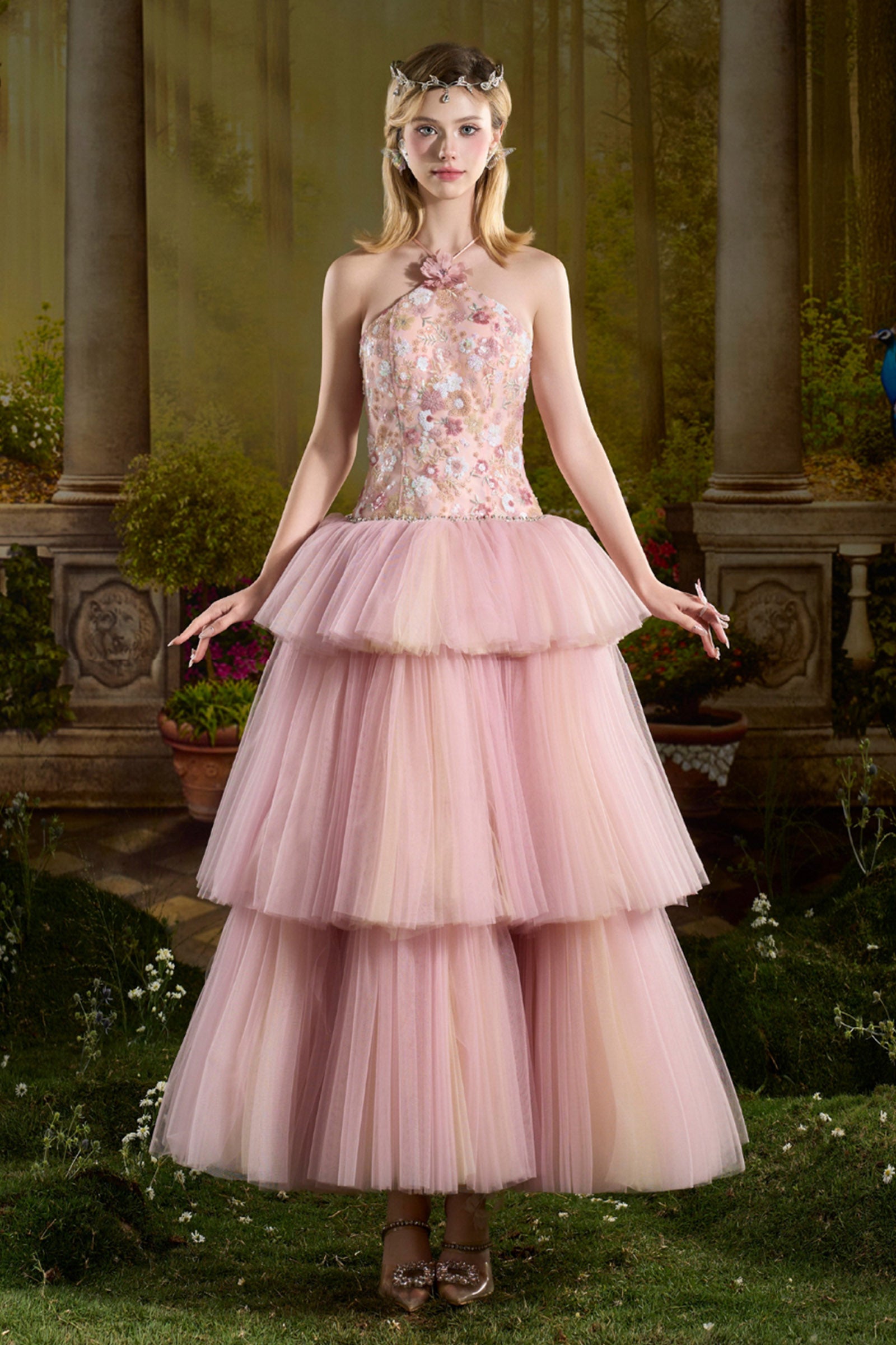 Women's Venessa Ball Gown Applique Midi Dress XS/S/M/L/XL/Customize ...