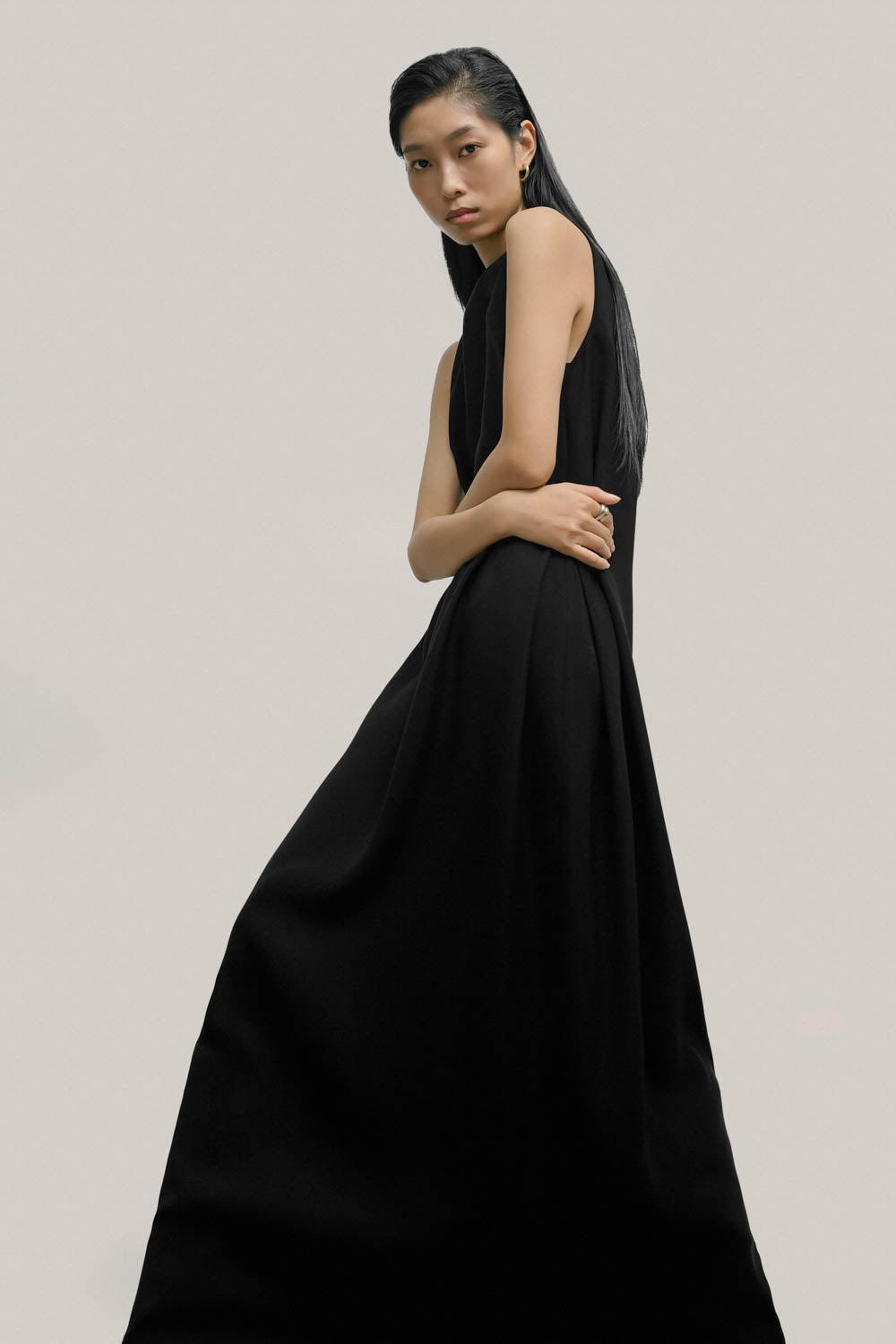 Agnes Straight Tank Crepe Maxi Dress | MEAN BLVD
