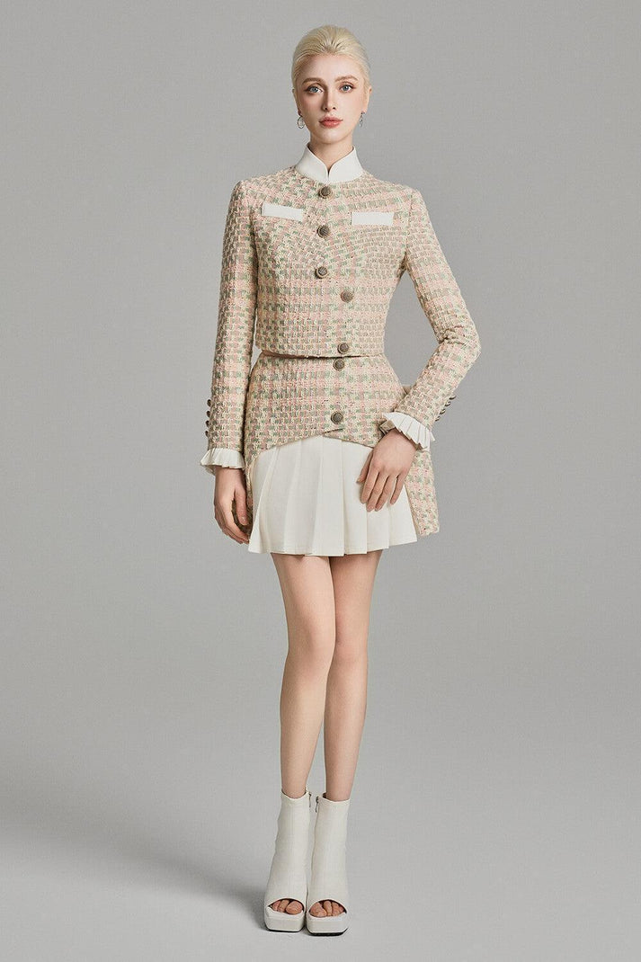 Women's Bexley A-line Pleated Tweed Mini Skirt S/M/L Black and White ...