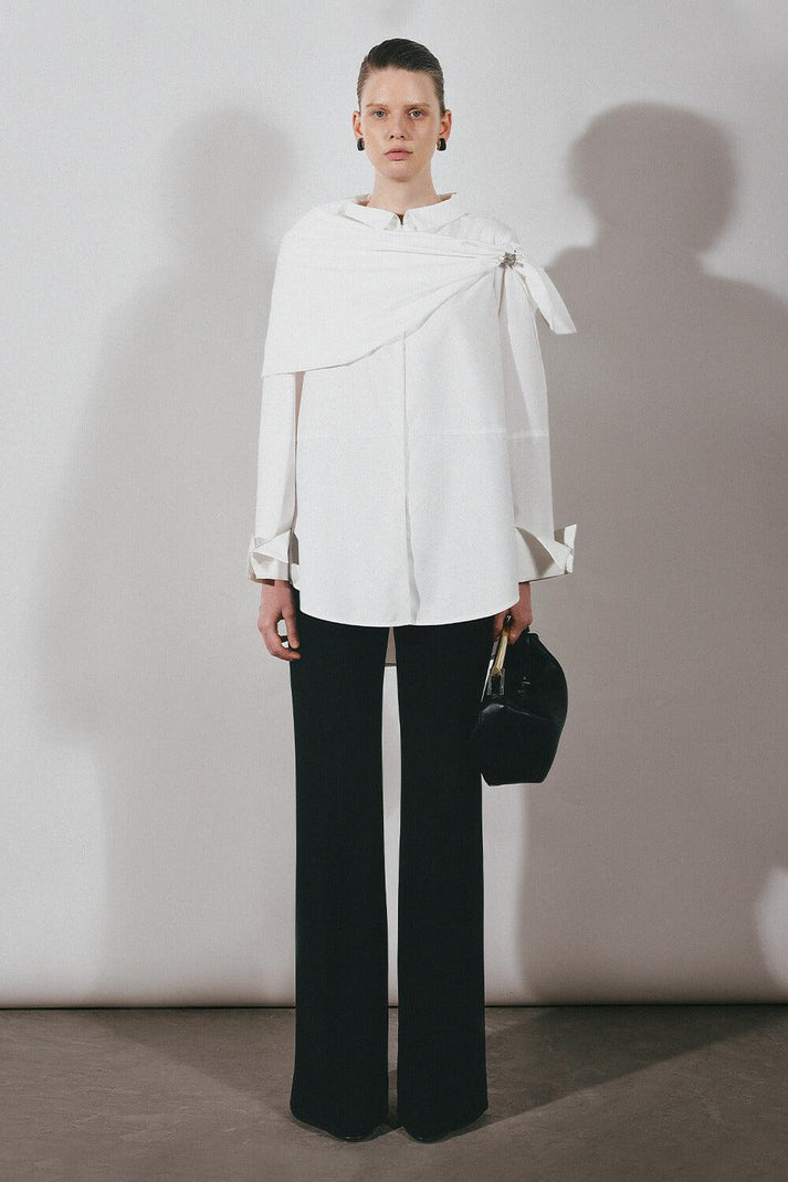 Women's Blaire Straight Cuff Sleeved Poplin Shirt Oversize White MEAN BLVD