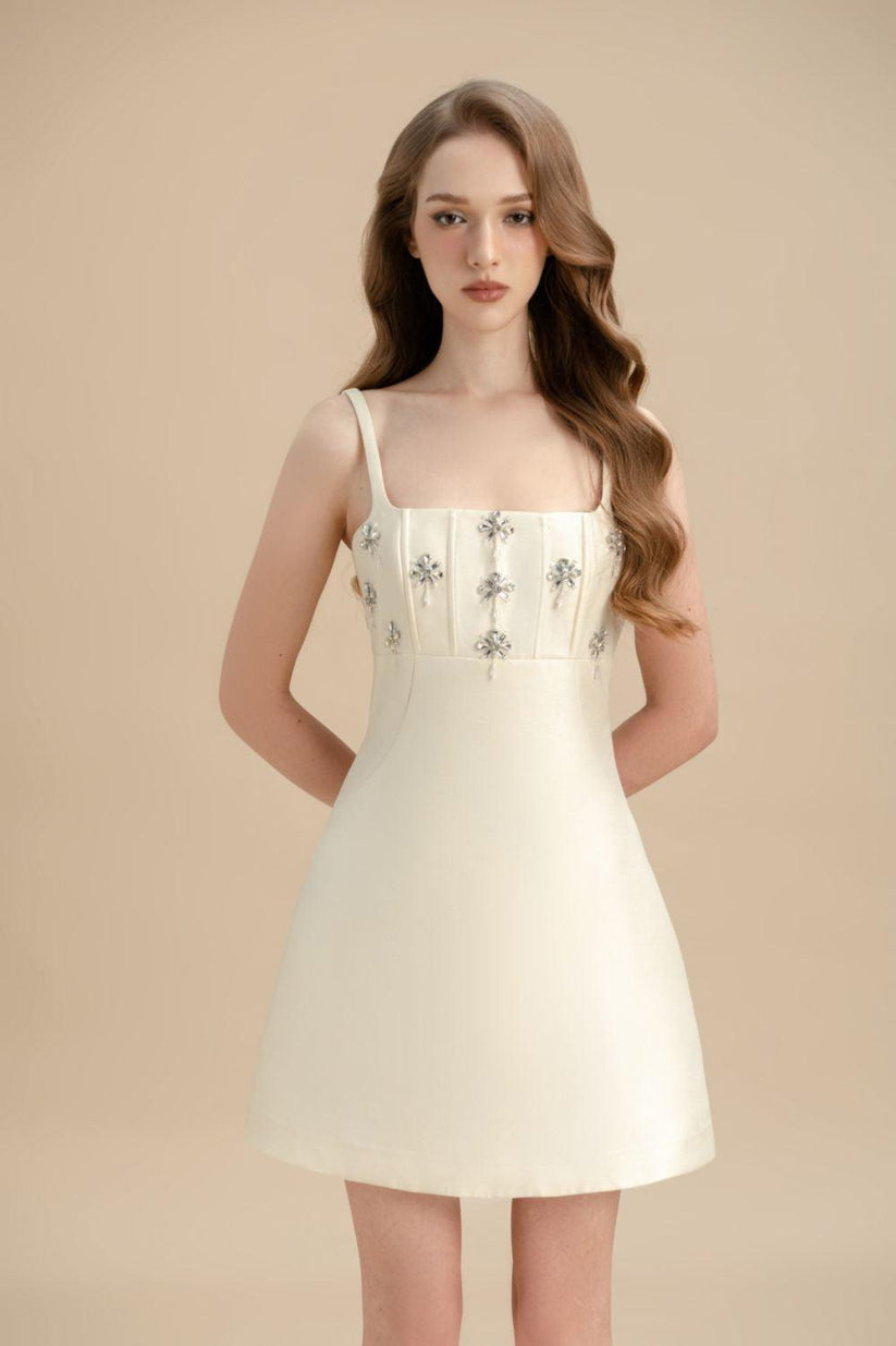 Women's Calliope A-line Square Neck Taffeta Mini Dress XS/S/M/L/XL ...