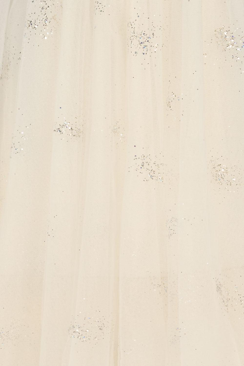Women's Celia Layered Back Zipper Tulle Midi Skirt S Beige MEAN BLVD