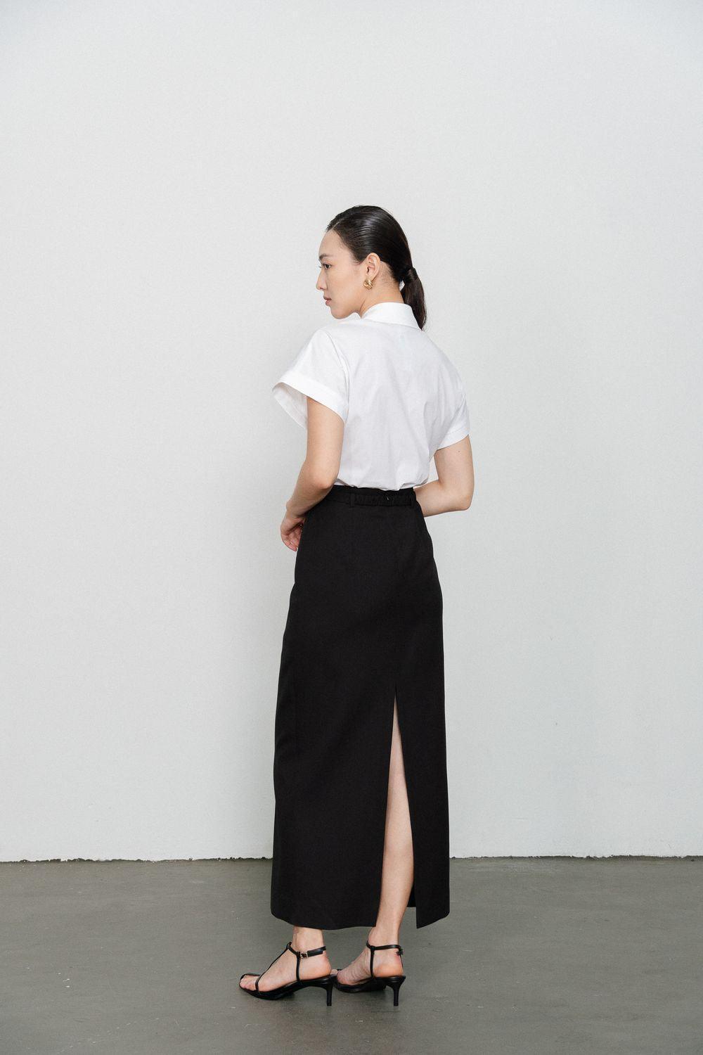 Women's Dakota Sheath Welt Pocket Wool Ankle Length Skirt S/M/L Black ...