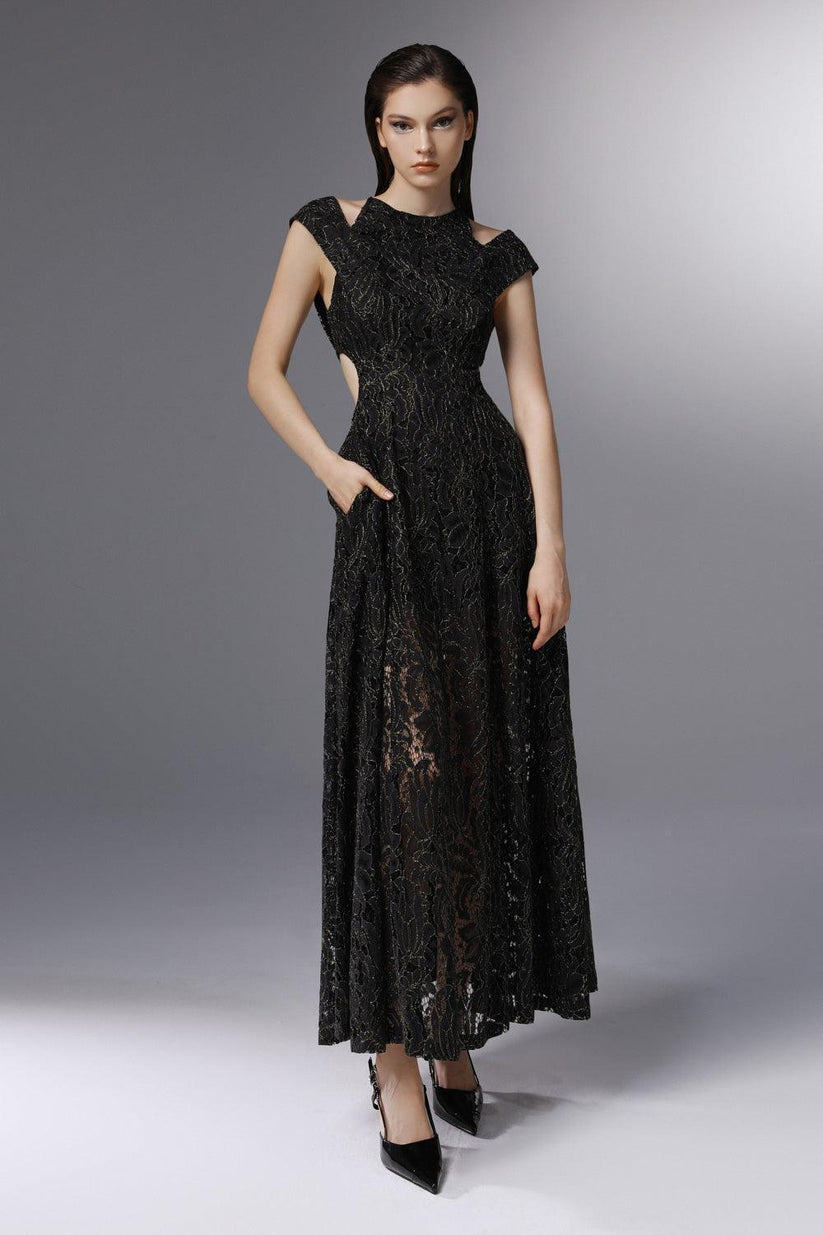 Women's Dawn Break A-line Cut-Out Embroidered Lace Ankle Length Dress 0 ...