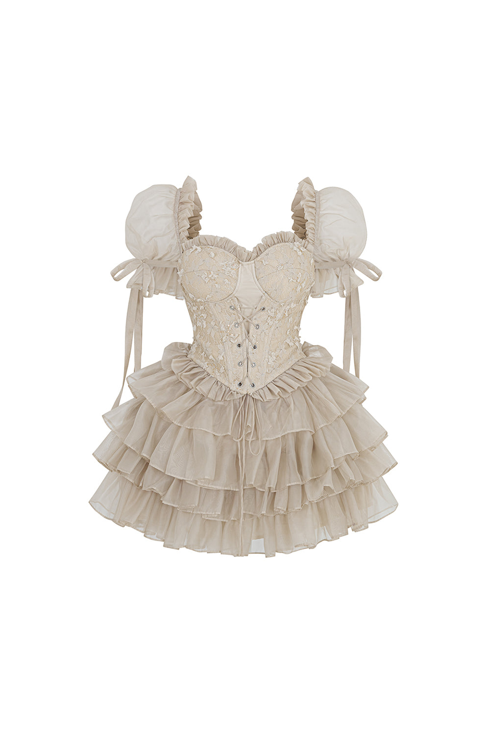 Women's Paris Layered Corset Cotton Silk Mini Dress XS/S/M/L/Customize ...