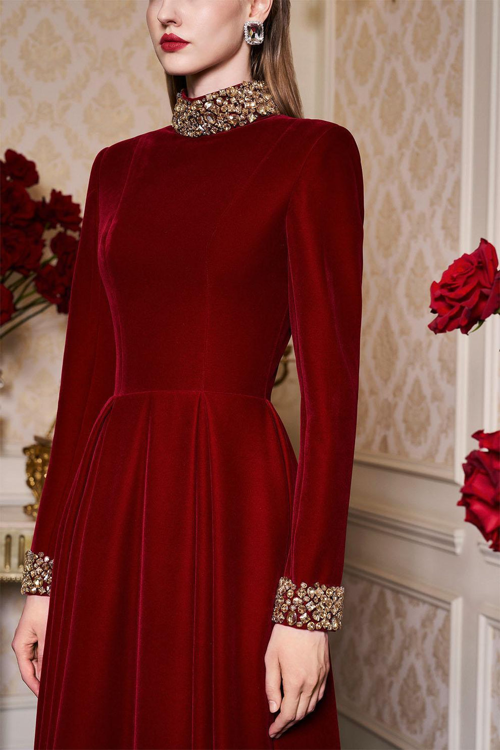 Women's Haley A-line Draped Velvet Floor Length Dress XS/S/M/L/XL/XXL ...