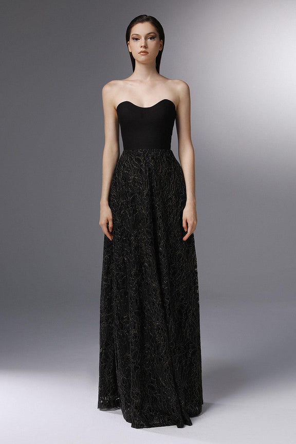 Women's Heraldry A-line Open Shoulder Embroidered Lace Floor Length ...