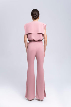 Women's Isla Flared Side Slit Cotton Floor Length Pants S/M/L/XL Black ...