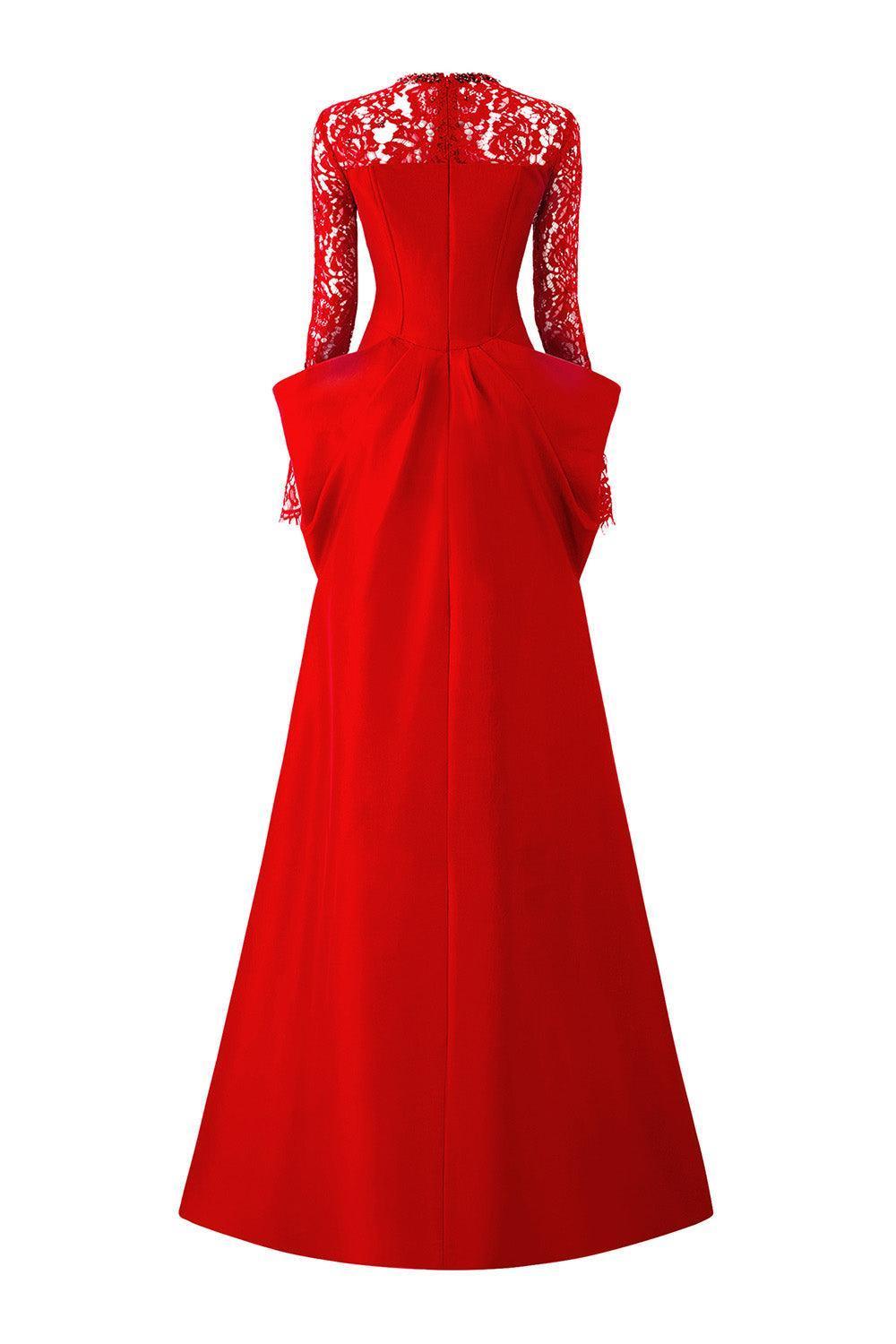 Women's Malayah A-line Draped Taffeta Extra Long Length Dress XS/S/M/L ...