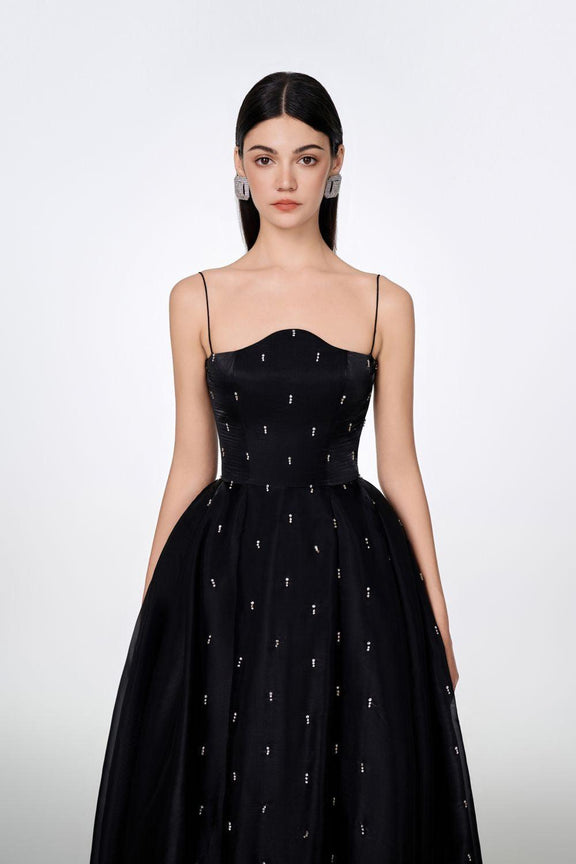 Women's Maria Ball Gown Spaghetti Strap Voile Floor Length Dress XS/S/M ...