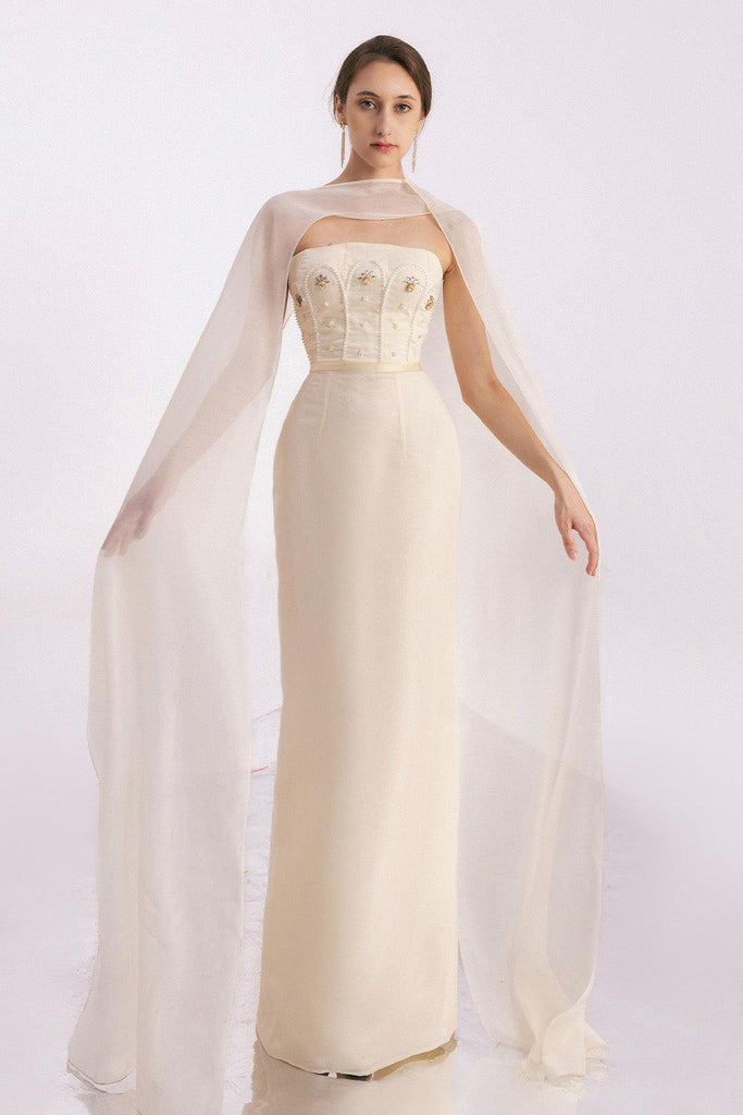 Women's Melany Sheath Back Slit Twill Floor Length Set XS/S/M/L/XL ...