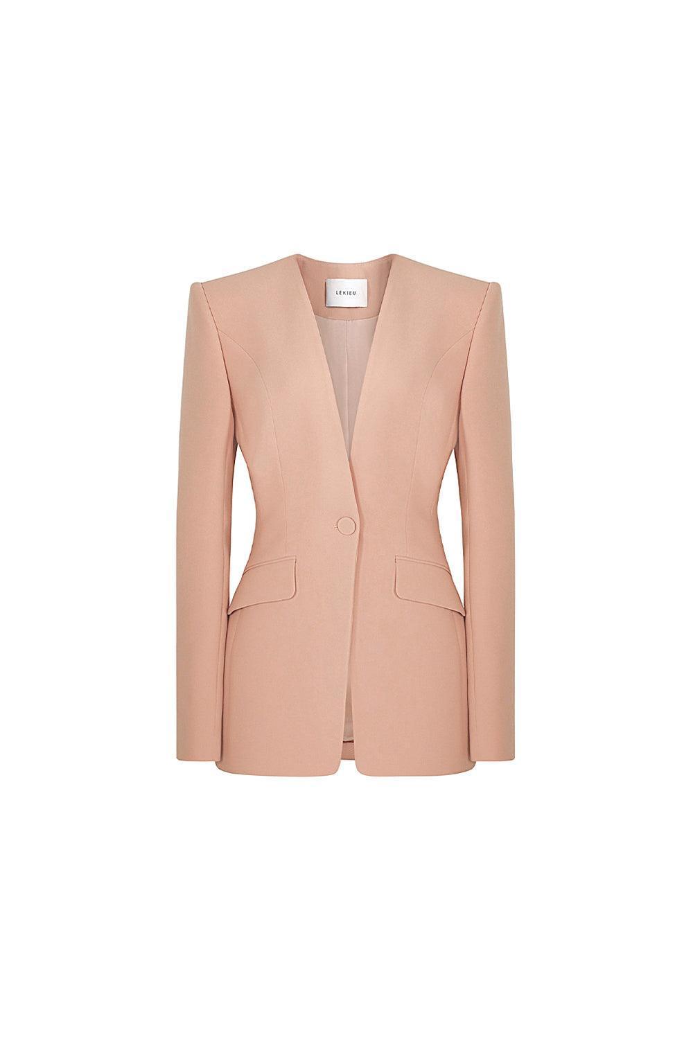 Milsom Structured Lapelless Silk Blazer | MEAN BLVD