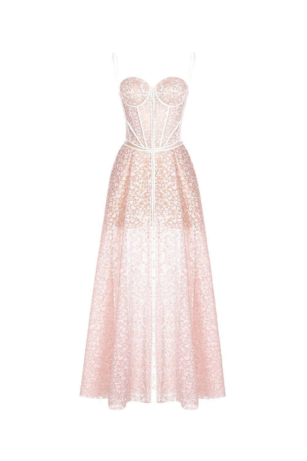 Women's Slit Semi-Heart Neck Polyester Maxi Dress XS/S/M/L/XL Beige ...