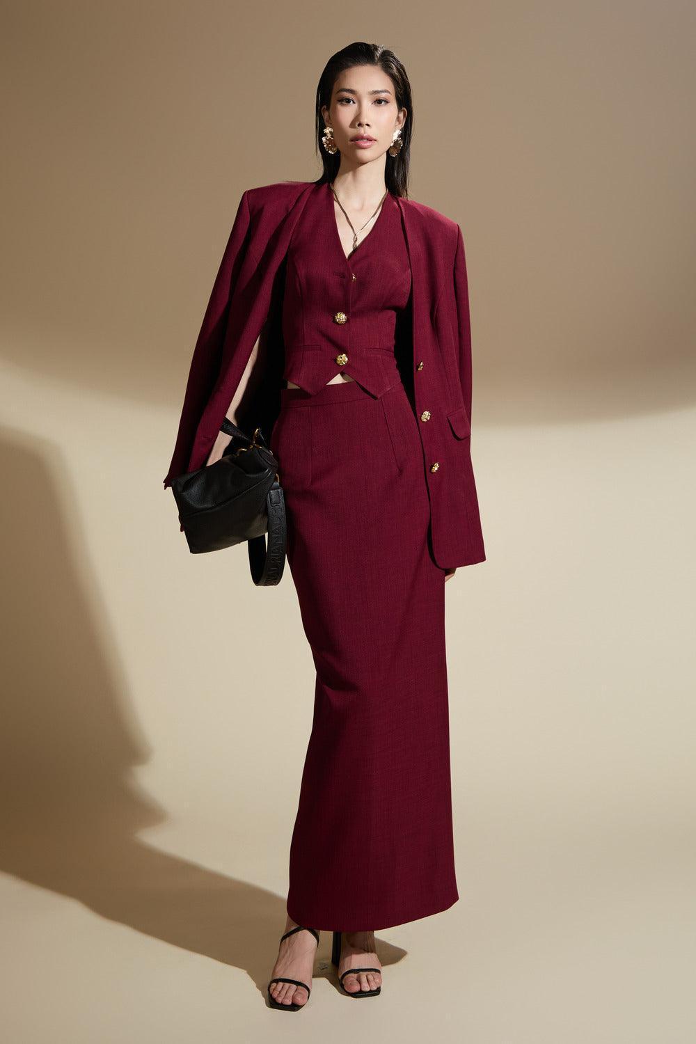 Women's Nora Straight Lapelless Cotton Blend Blazer Freesize Metalic ...