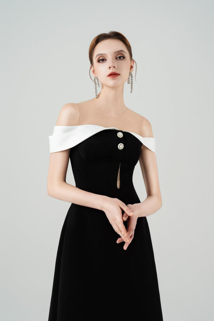 Women's Orsola A-line Illusion Neck Polycotton Midi Dress S/M/L/XL ...