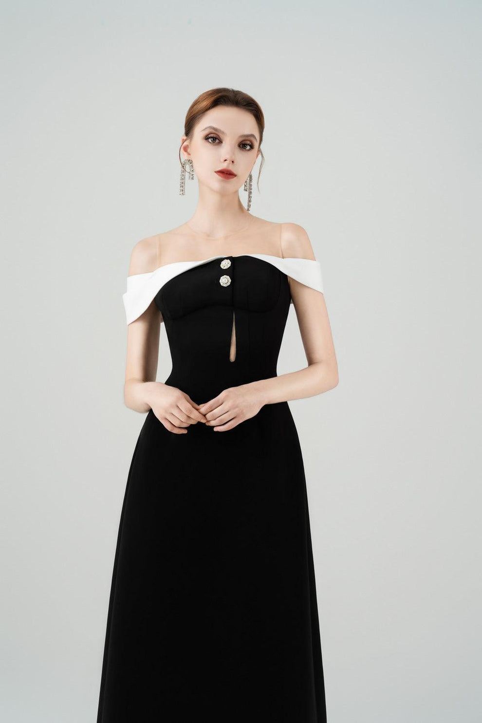 Women's Orsola A-line Illusion Neck Polycotton Midi Dress S/M/L/XL ...