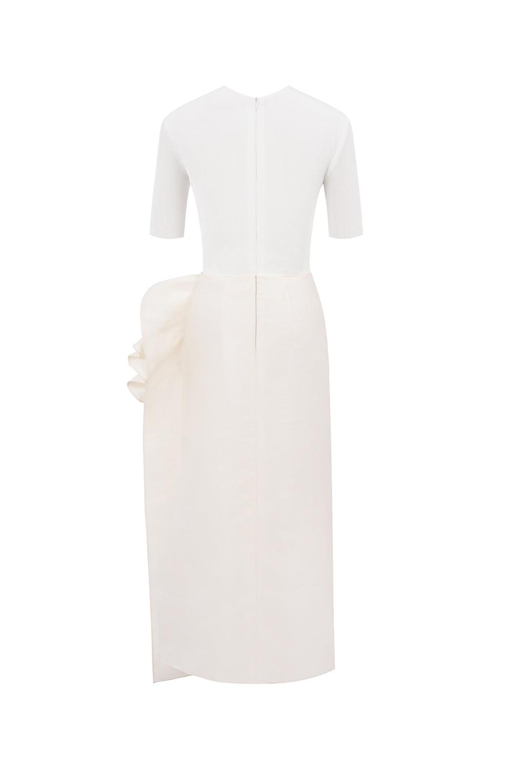 Women's Phoebe Sheath Extended Flap Spandex Midi Dress S/M/L/XL ...