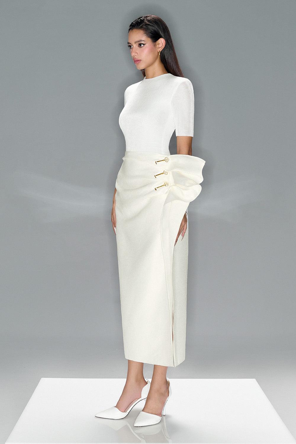 Women's Phoebe Sheath Extended Flap Spandex Midi Dress S/M/L/XL ...