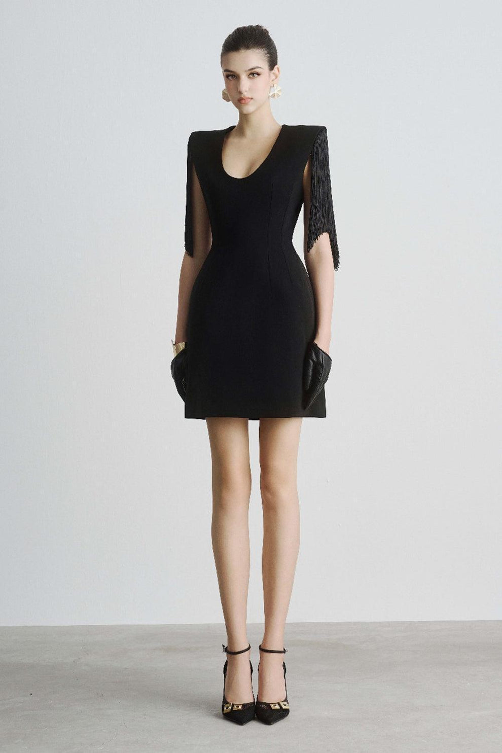 Women's Presley Cape Scoop Neck Polyester Mini Dress S/M/L/XL Black ...