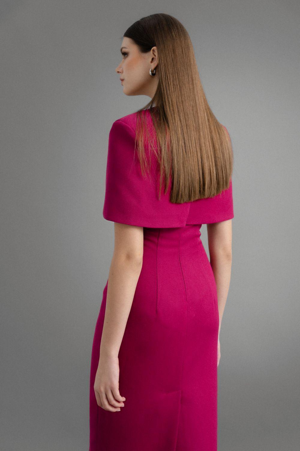 Women's Rina Sheath Cape Shoulder Felt Midi Dress S/M/L Pink/Nuggets ...
