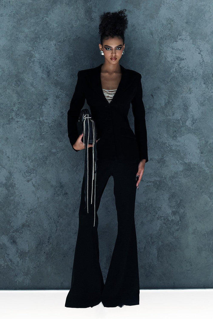 Women's Selayne Fit and Flare Boot Cut Crepe Floor Length Pants ...