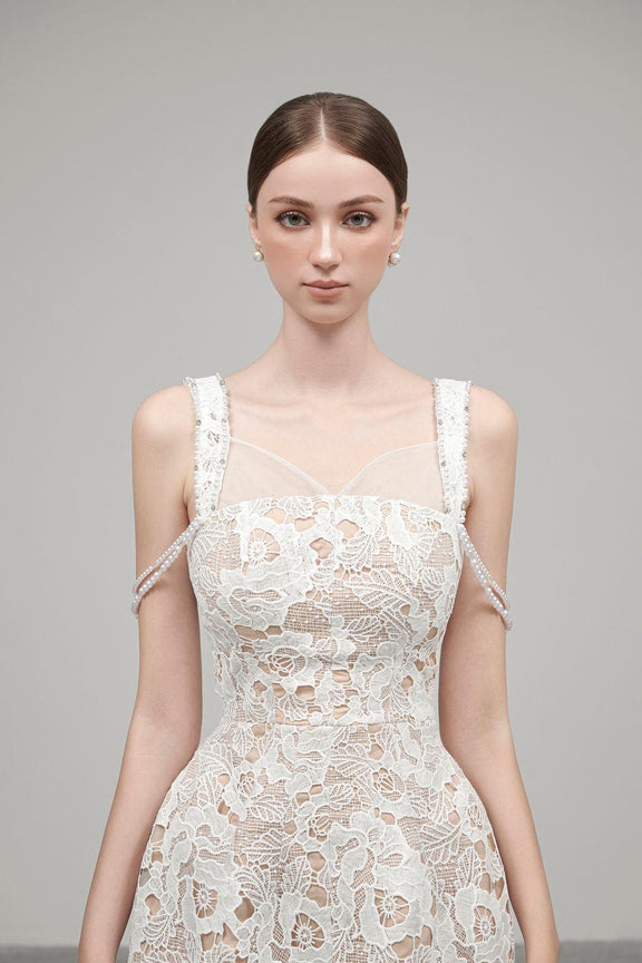 Women's Tracy Tulip Strappy Embroidered Lace Midi Dress S/M/L White ...