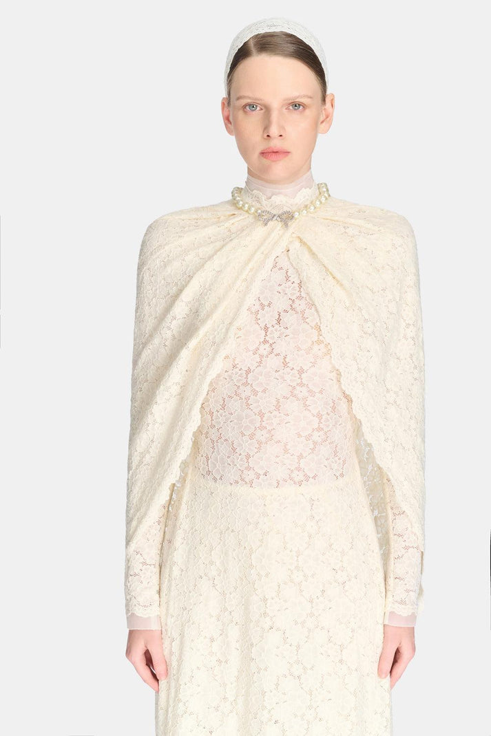 Women's Vada Straight Lace Nylon Blend Cape XS/S/M/L/XL Cream Mixed ...