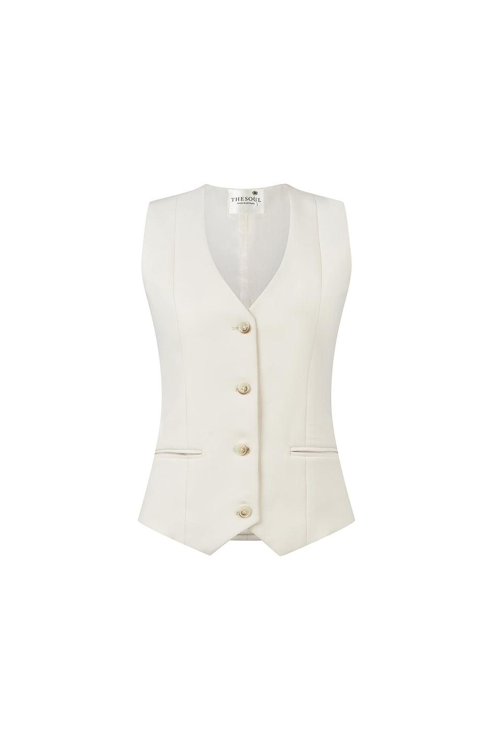 Women's Vale Hourglass V-Neck Wool Blend Vest XS/S/M/L/Customize Off ...