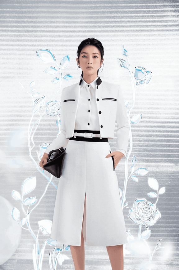 Women's Bandito Cropped Long Sleeved Tweed Jacket S/M/L White MEAN BLVD