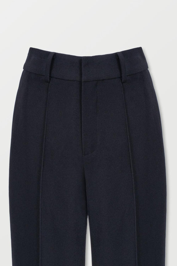 Basic Straight Wide Leg Twill Ankle Length Trousers | MEAN BLVD