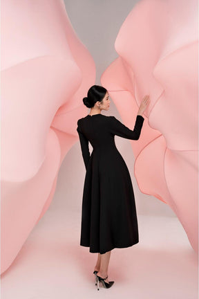 Women's Blair Fit and Flare Chest Cup Cotton Spandex Midi Dress S/M/L ...