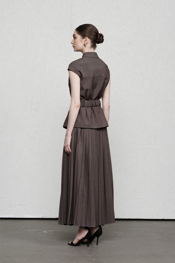 Women's Faye Straight Cap Sleeved Modal Shirt S/M/L Moss Brown/Brown ...