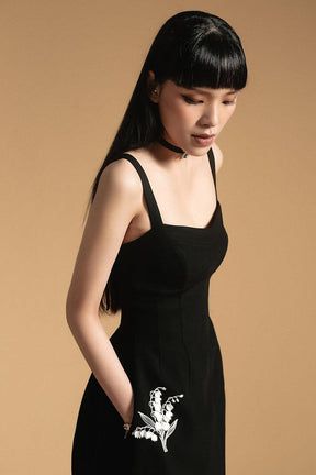 Women's Francesca Fit and Flare Embroidered Polyester Spandex Midi ...