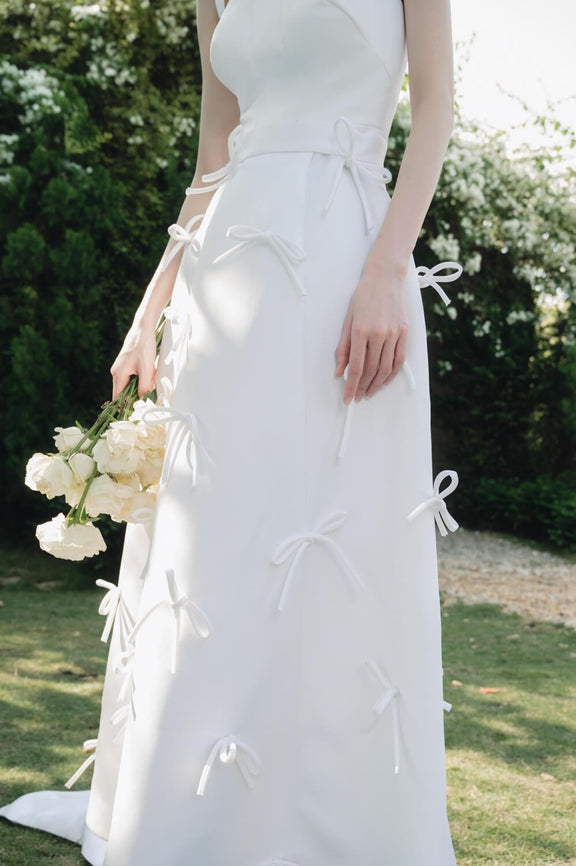 Hariett A-line Strappy Taffeta Midi Dress | MEAN BLVD