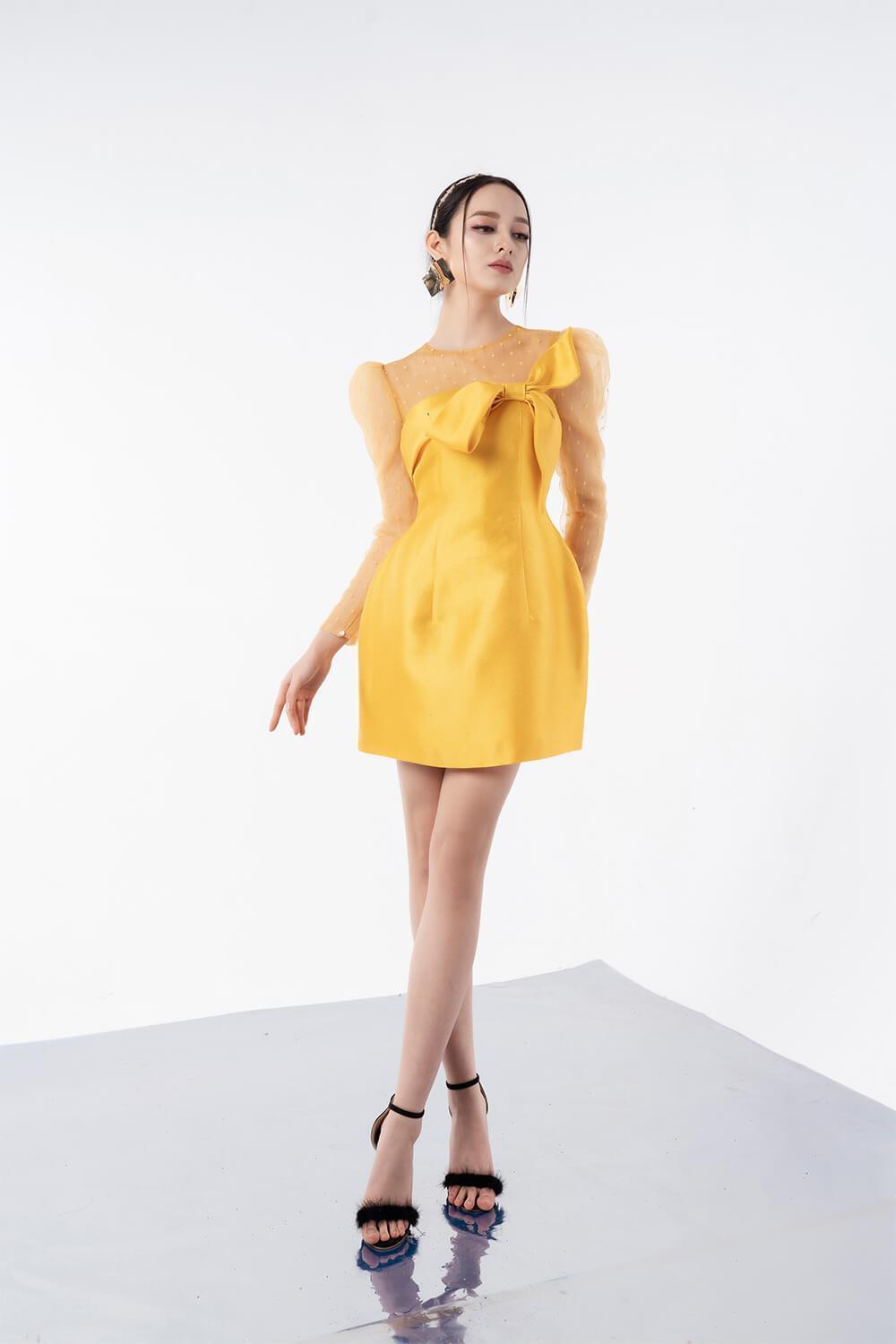 Women's Headey A-line Jewel Neck Mesh Taffeta Mini Dress XS/S/M/L/XL ...